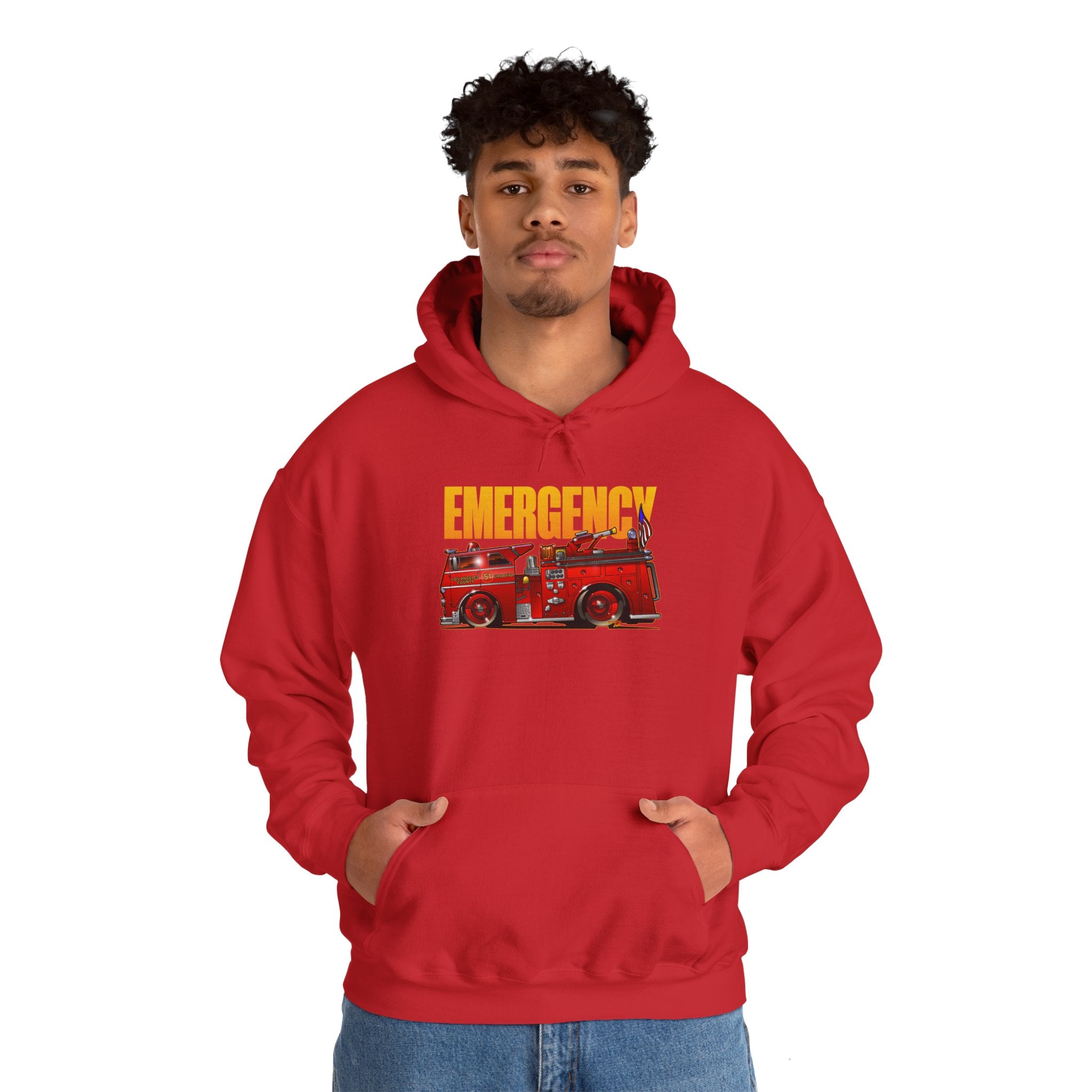 EMERGENCY ENGINE 51 TV Show Concept Art Fire Engine Hooded Sweatshirt ...