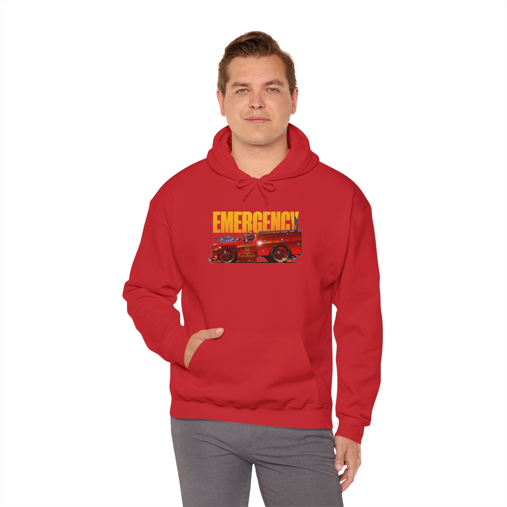 EMERGENCY SQUAD 51 TV Show Concept Art Fire Engine Hooded Sweatshirt 9 ...