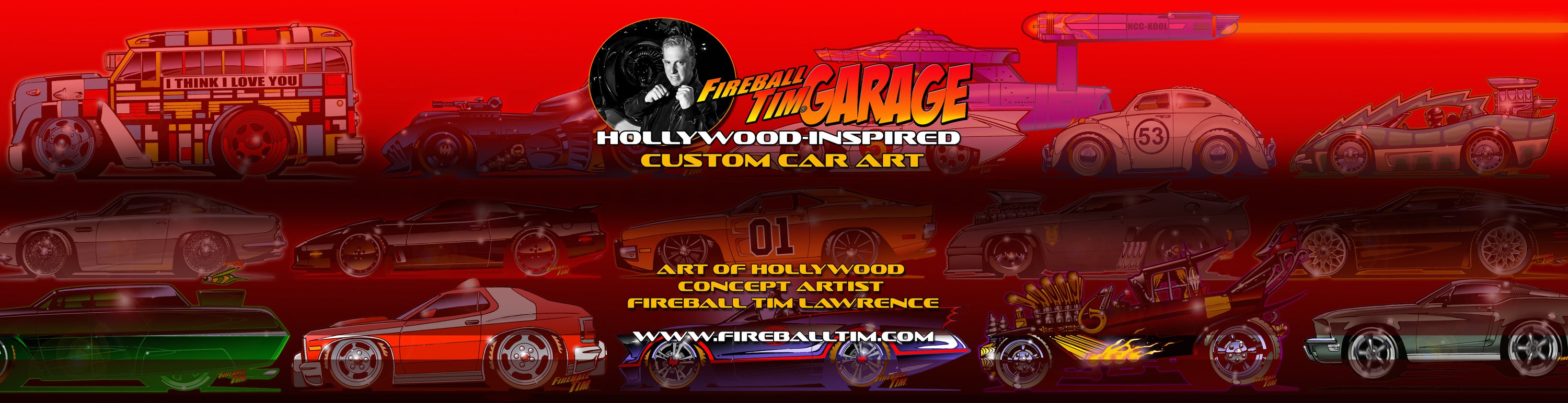 Fireball Tim Garage Best Hollywood-Inspired Custom Car Automotive Art